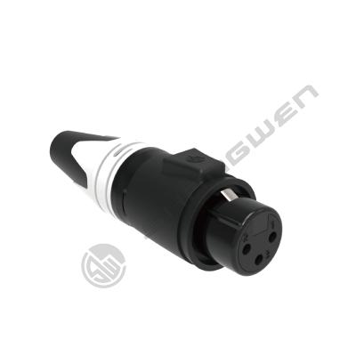 China Outdoor Waterproof 3 Pin XLR Plug Male  Alloy Material DMX  Audio Wire Connector Copper for Power for sale