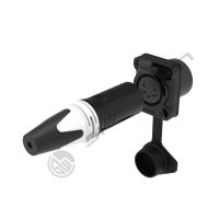 China Outdoor Audio Waterproof 5-Pin XLR Female Jack Socket Connector Panel Mount with Sealed Rubber Jacket for Power Applications for sale