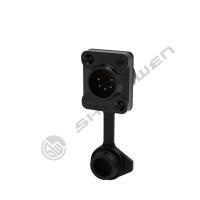 China Outdoor Audio Waterproof 5-Pin XLR Female Jack Socket Connector Panel Mount with Sealed Rubber Jacket for Power Applications for sale