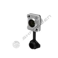 China Outdoor Audio Waterproof 5-Pin XLR Female Jack Socket Connector Panel Mount with Sealed Rubber Jacket for Power Applications for sale