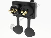 China Outdoor 2-XLR 3-Pin Female  Metal AV XLR 3 Pole Male Socket Connector 3 Pin Panel Mount XLR Socket Outdoor AV Equipment IP65 for sale