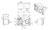 China Outdoor 2-XLR 3-Pin Female  Metal AV XLR 3 Pole Male Socket Connector 3 Pin Panel Mount XLR Socket Outdoor AV Equipment IP65 for sale