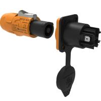 China Outdoor IP65 Waterproof Powercon Connector 20A 250V 3-Pin Male Plug Female Chassis Socket Yellow Input LED Display Connector for sale