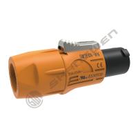 China Outdoor IP65 Waterproof Powercon Connector Orange Black 3-Pole Male Plug Female Chassis Socket 20A 250V for LED Power Cable for sale