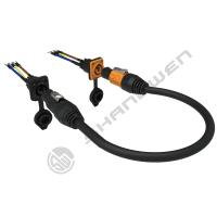 China Outdoor IP65 Waterproof Powercon Connector Orange Black 3-Pole Male Plug Female Chassis Socket 20A 250V for LED Power Cable for sale