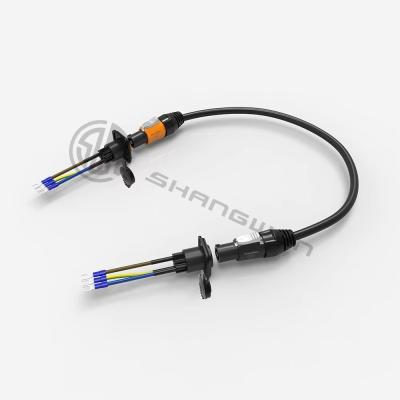 China Outdoor Orange Black Powercon Cable IP65 3 Pole Power In/Out Connectors Female for LED Screen Copper Conductor Industrial for sale
