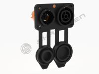 China IP65 Outdoor Triple Core 2-in-1 Electrical Connection Lockable PowerCON TRUE1 Chassis Connector with Male Female Pins for sale