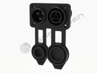 China IP65 Outdoor Triple Core 2-in-1 Electrical Connection Lockable PowerCON TRUE1 Chassis Connector with Male Female Pins for sale