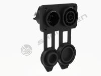 China IP65 Outdoor Triple Core 2-in-1 Electrical Connection Lockable PowerCON TRUE1 Chassis Connector with Male Female Pins for sale