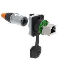 China Outdoor Waterproof IP65 CAT5E 8P RJ45 Panel Mount Ethernet Network Cable Plug RJ45 Interface Socket Connector Connector for sale