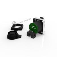 China Outdoor IP65 Waterproof Panel Mount Thread Ethernet Rj45 Female Connector Horn Signal Right Angle Straight  Cat5e Cat PCB RJ45 for sale