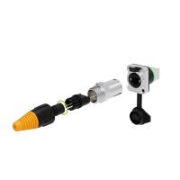 China Waterproof Ip65 Angled Top Network Plug Panel Mount Outdoor Audio Industrial Rj45 Female Ethernet Chassis Connector for sale