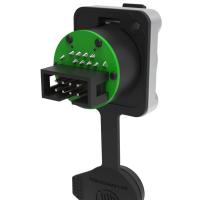 China Outdoor IP65 Straight Plug 8P Horn Socket Rj45 8 Pin Female Connector Ethernet Signal Cable Network Electrical Cable Connector for sale