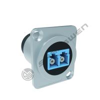 China Fiber Optic Panel Mount  D-Type LC Female to Female Coupler Single-Mode Multimode Fiber Optic LC Chassis Connector IP44 for sale