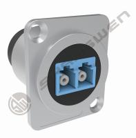 China Fiber Optic Panel Mount  D-Type LC Female to Female Coupler Single-Mode Multimode Fiber Optic LC Chassis Connector IP44 for sale