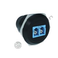 China Fiber Optic Panel Mount  Round LC Female to Female Coupler Single-Mode Multimode Module Socket  Fiber Optic LC to LC for sale