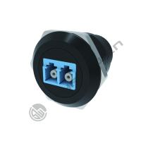 China Fiber Optic Panel Mount  Round LC Female to Female Coupler Single-Mode Multimode Module Socket  Fiber Optic LC to LC for sale