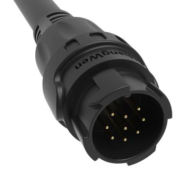 China M19 Series Industrial 9 Pin Female Male Plug Signal Connector Black Push-Pull Self-Locking 9 Pin Industrial Connectors for sale