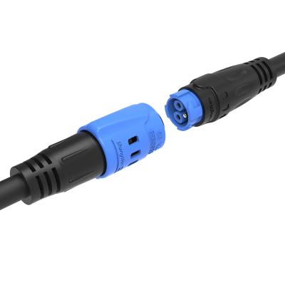 China M19 Series Push-pull Self-locking Connection Industrial IP65 3 Pin Female Male Plug Power Connector for sale