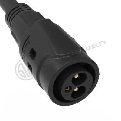 China M19 Series  3*2.5mm²  CCC VDE CE Power Cable Push-pull Self-locking Black  3 Pin Female Male Plug Power Input Connector for sale