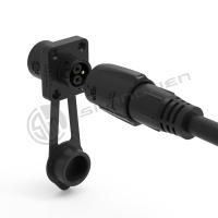 China M19 Series Push-pull Self-locking Black Connection Industrial 3 Pin Female Male Plug Power  Connector for sale