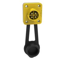 China M19 Series Push-pull Self-locking Connection Yellow Industrial 4 Pin Female Male Plug Power  Connector for sale