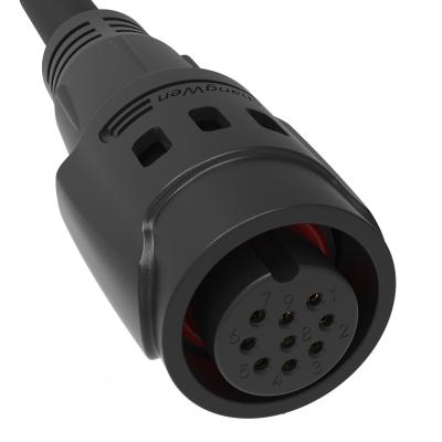 China M19 Series Push-pull Self-locking Black Connection Industrial 9 Pin Female Male Plug signal Connector for sale