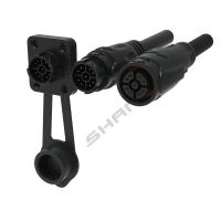 China M19 Series Push-pull Self-locking Black Connection Industrial 9 Pin Cross Female Male Plug signal Connector for sale