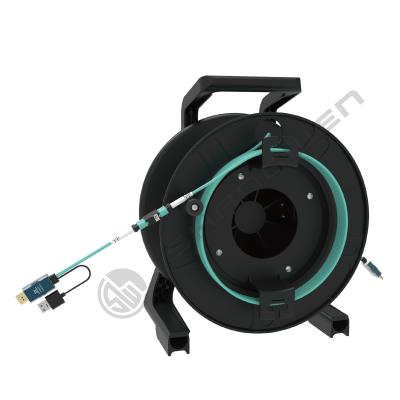 China TPU Armored Jumper LC Detachable Armored 8K Fiber Optic HD MI 2.1 Active Optical Extension Cable  Drum for Media Servers for sale