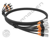 China 8 Channel 8 Way Cat6 UTP Stage Ethernet Extension Cable Waterproof  Cable with Zinc Alloy RJ45 Connector Snake Cable for sale