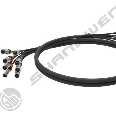 China 8 Channel 8 Way Cat6 UTP Stage Ethernet Extension Cable Waterproof  Cable with Zinc Alloy RJ45 Connector Snake Cable for sale