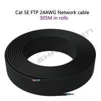China CAT5E FTP Internet Cable RJ45 Cat5e 24AWG FTP 4pair Copper CE UL Multiple Twist Soft CAT5e Outdoor COPPER Ethernet Cable Reel for sale