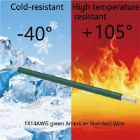 China 14AWG Wire PVC Wire UL AWM 1015 14AWG 105℃ 600V 14AWG PVC Electronic Cable Tinned Copper Stranded Wiring 600V Power Cord Green for sale