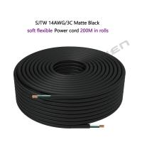 China Power Cord Cable 3*14AWG 300V 3C UL SJTW 300V 105℃ Black Power Cord 14awg 3Core SJTW 300V  PVC Soft Power Cable Cord for sale