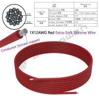 China Power Cord 12 AWG Silicone Wire 12 Gauge Wire Tinned Copper Standard High-Temperature Hookup 12 Gauge  Red Flexible Wire for sale
