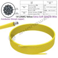 China Power Cord Silicone Wire 12 Gauge Wire Flexible Silicone Wire Yellow Stranded Copper Electric Wire 12 AWG Stranded Copper Wire for sale