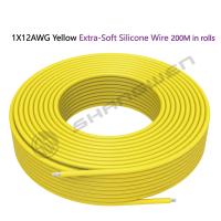 China Power Cord Silicone Wire 12 Gauge Wire Flexible Silicone Wire Yellow Stranded Copper Electric Wire 12 AWG Stranded Copper Wire for sale