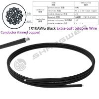 China Power Cord 10 AWG Black Soft Flexible Silicone Wire Tinned Copper 1 Conductor 3 Colors Power Cable for sale