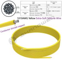 China Silicone Wire Power Cord 10 AWG Tinned Copper Standard High-Temperature Hookup 10 Gauge Yellow Flexible Wire 1 Conductor for sale