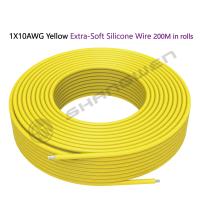China Silicone Wire Power Cord 10 AWG Tinned Copper Standard High-Temperature Hookup 10 Gauge Yellow Flexible Wire 1 Conductor for sale