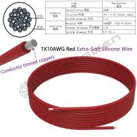 China Silicone Wire Power Cord 10 AWG Tinned Copper Standard High-Temperature 10 Gauge Red Flexible Wire 1 Conductor Silicone Wire for sale