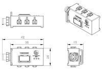 China IP67 Portable Industrial Waterproof Power Distribution Box  32A  ABS Distribution Box 6  Euro Plug ABS Electric Box for sale