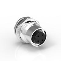 China M5 Male Back Mount Socket 3/4pin Black 20A Solder IP67 Adaptor BNC Connector for Automotive 8P Three Phase for sale
