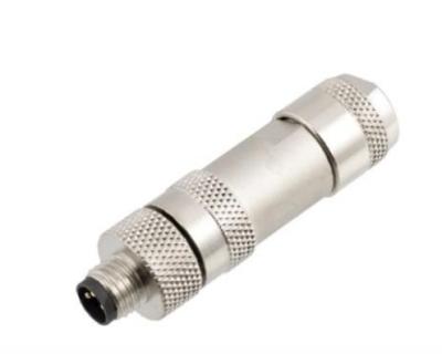 China Industrial Grade M8 Straight Male Metal Assembled Plug (screw Terminal) IP67 for sale