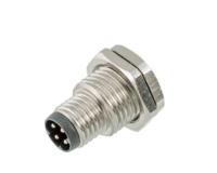 China Industrial Grade M8 Male Back Mount Socket(Solder,Screw M11*1) IP67 for sale