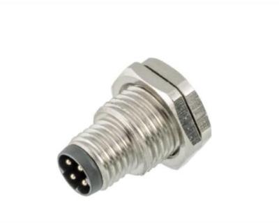 China Industrial Grade M8 Male Back Mount Socket(Solder,Screw M11*1) IP67 for sale