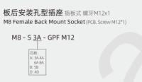 China Industrial Grade M8 Female Back Mount Socket(PCB,Screw M12*1) IP67 for sale