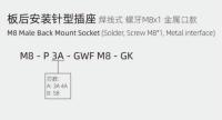 China Industrial Grade M8 Male Back Mount Socket(Solder,Screw M8*1, Metal Interface) IP67 for sale