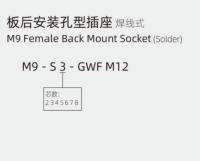 China M9 Female Back Mount Socket(solder)  IP67 2\3\4\5\6\7\8 Pin Industrial Connector for sale