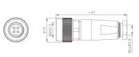 China M9 Straight Female Metal Plug (Solder) IP67 2\3\4\5\6\7\8 Pin Industrial Connector for sale